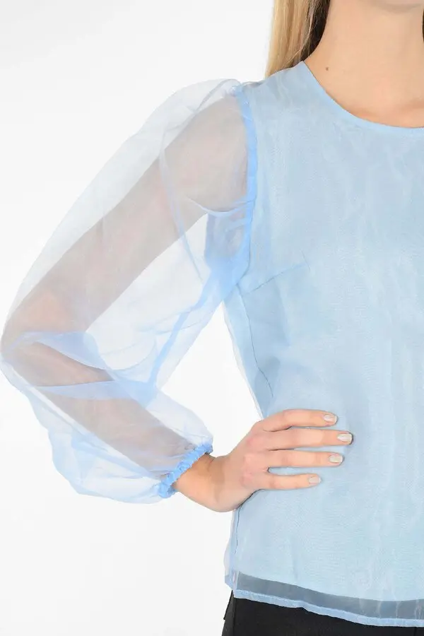 Baum Und Pferdgarten Sheer Puff-sleeve Blouse