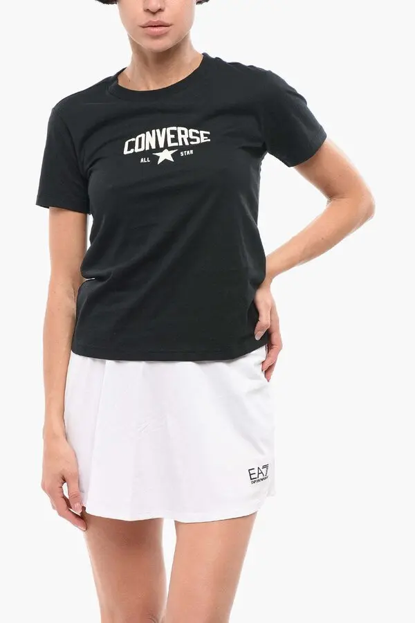 CONVERSE Logo-print Slim-fit T-shirt - Black