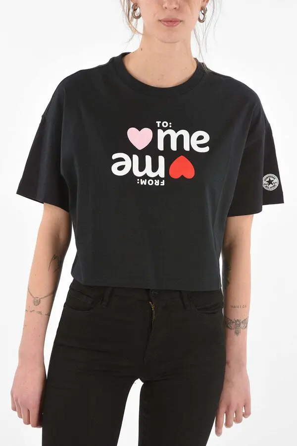 CONVERSE Logo-print Cropped T-shirt
