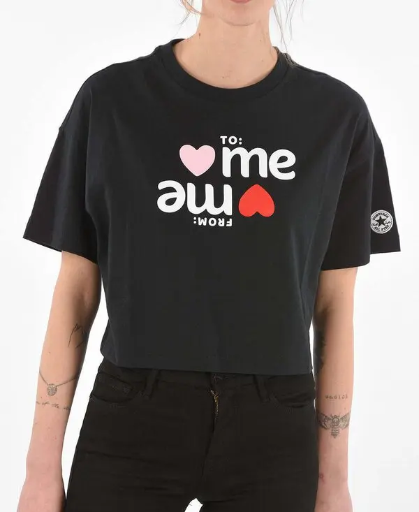 CONVERSE Logo-print Cropped T-shirt