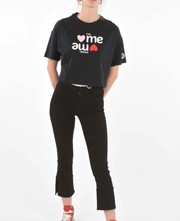 CONVERSE Logo-print Cropped T-shirt