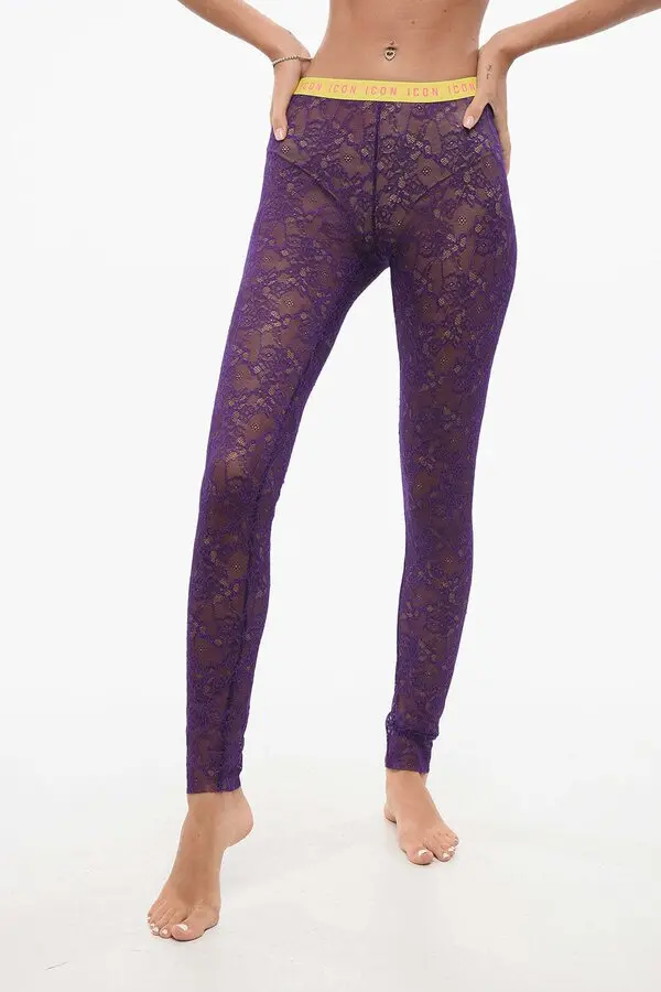 Dsquared2 Icon Lace Tights - Violet