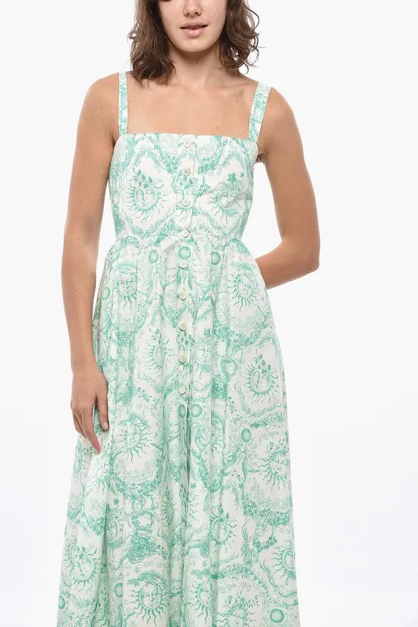 Dior Flared Shirt Dress With Azulejo Print - Blue