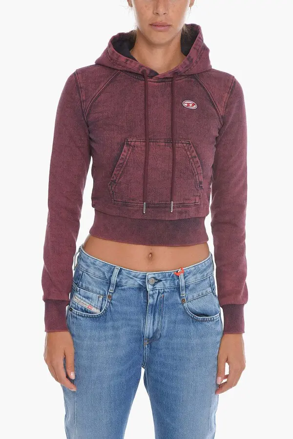 DIESEL® D-angy Cropped Hoodie - Violet