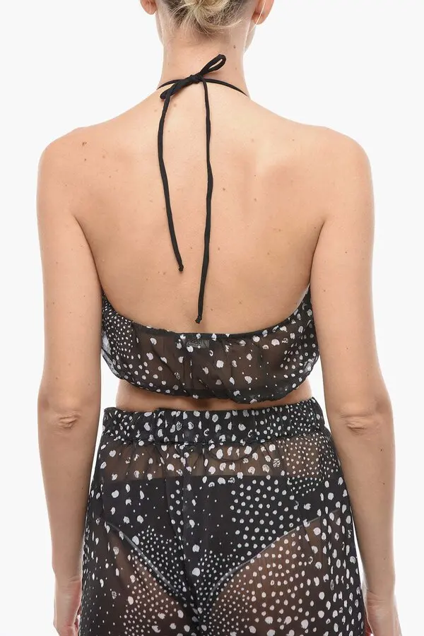 Karl Lagerfeld Logo-print Halterneck Top