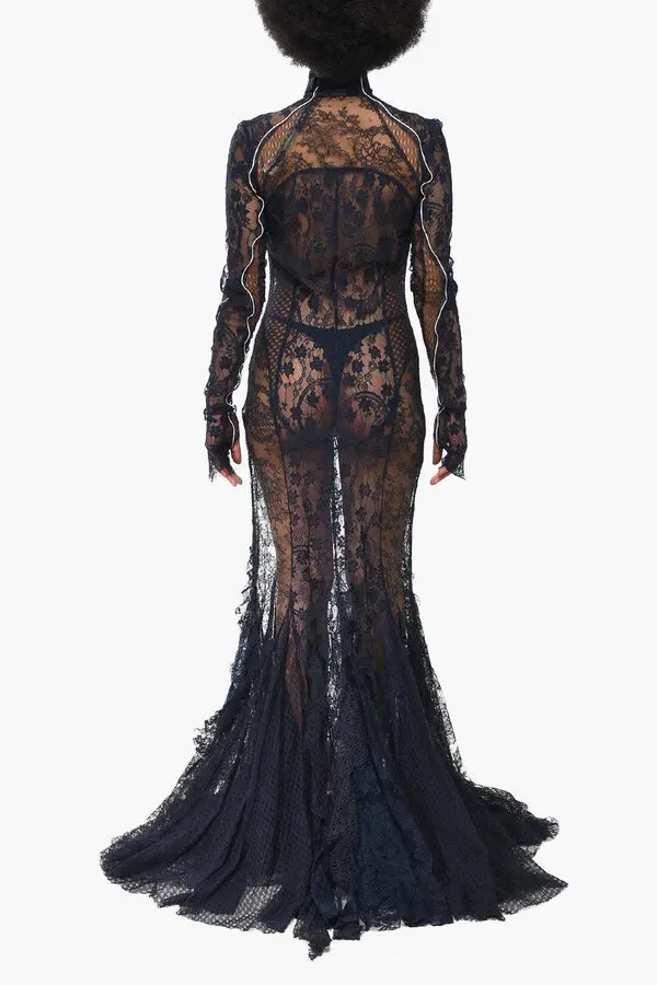 Off-White Flower Wheel Long Dress