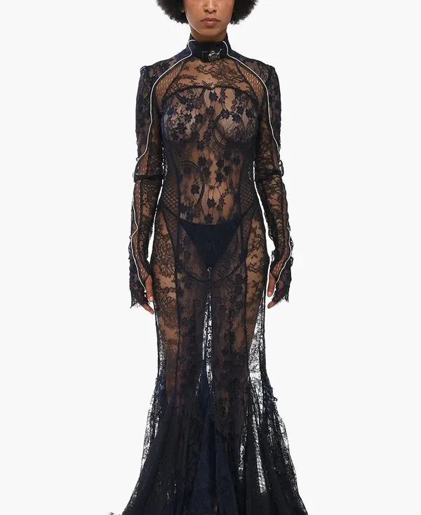 Off-White Flower Wheel Long Dress
