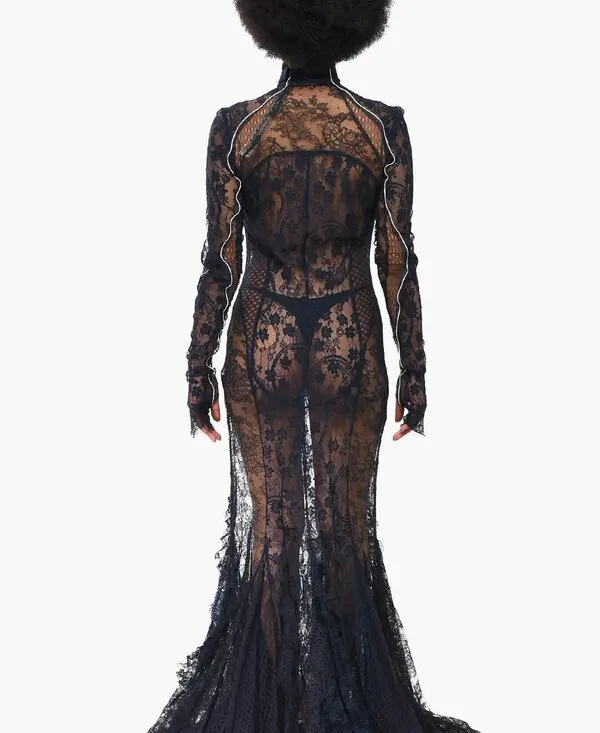 Off-White Flower Wheel Long Dress