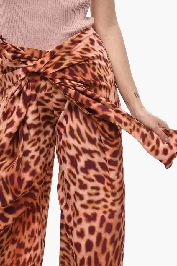 Stella McCartney Animal-print Pants With Front Knot