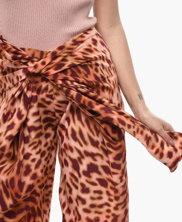 Stella McCartney Animal-print Pants With Front Knot