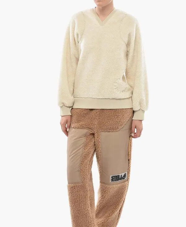 Stella McCartney V-neck Embroidered Logo Sweatshirt