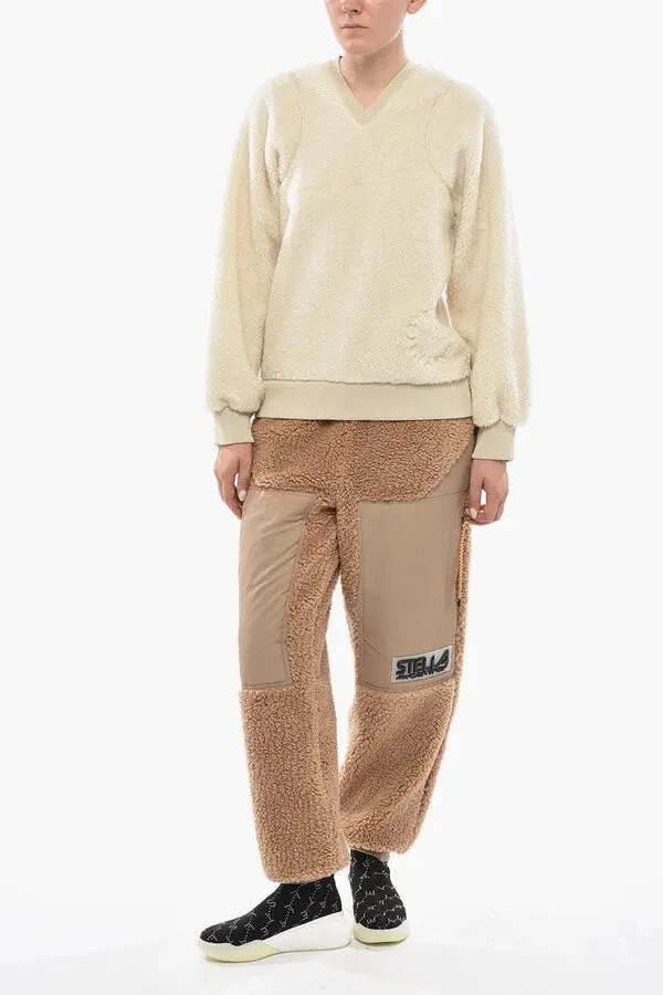 Stella McCartney V-neck Embroidered Logo Sweatshirt
