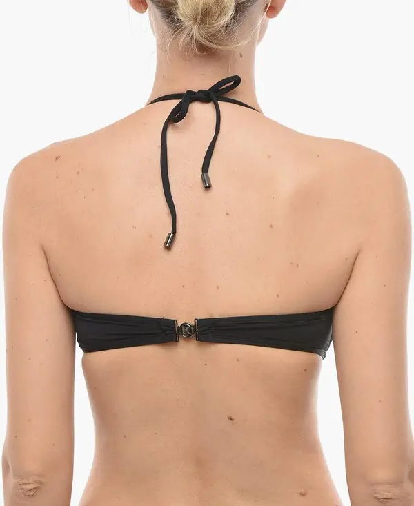 Karl Lagerfeld Striped Bandeau Bikini Top