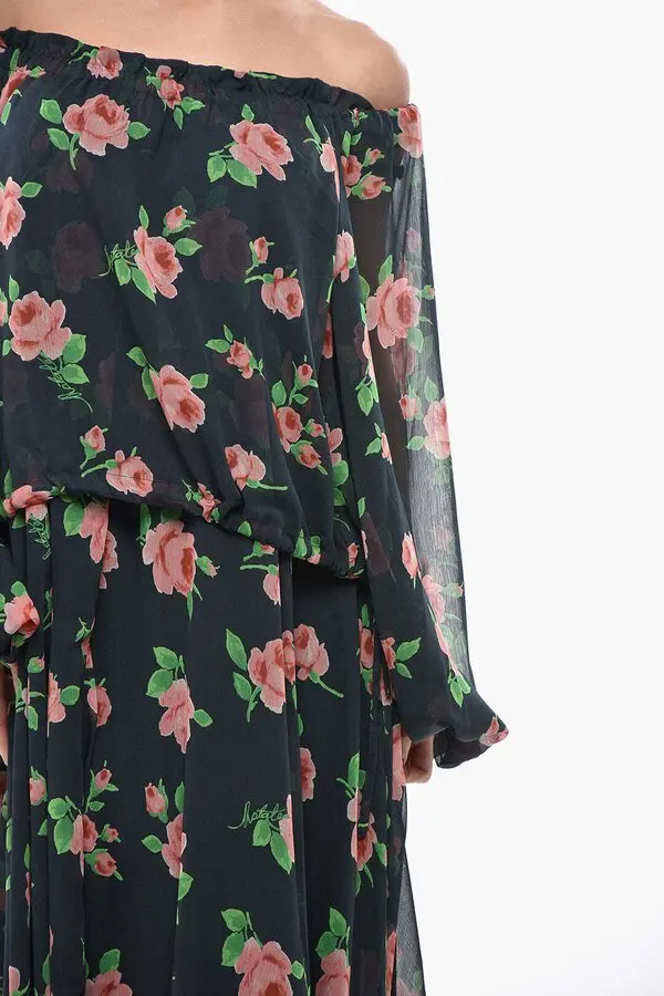 ROTATE BY BIRGER CHRISTENSEN Long Floral-print Dress