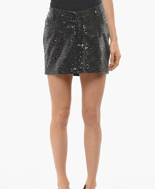 ROTATE BY BIRGER CHRISTENSEN Sequin Twill Mini Skirt