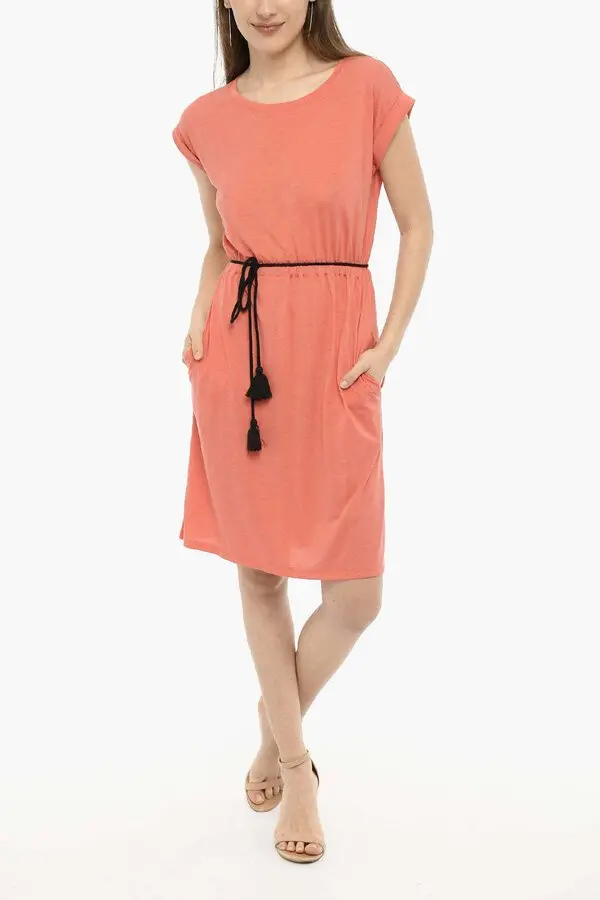 Woolrich Tassel-detail Elasticated-waist Midi Dress