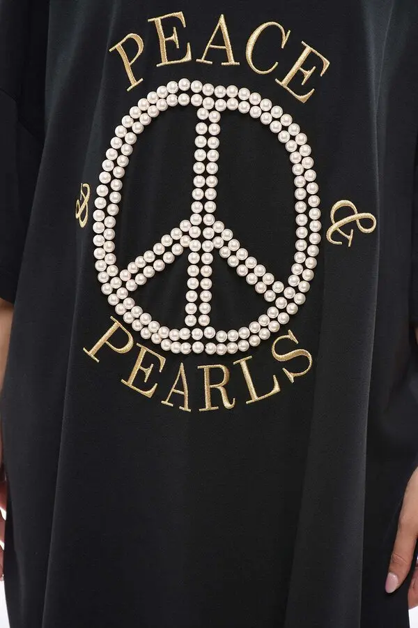 Moschino Oversized Beaded T-shirt Dress