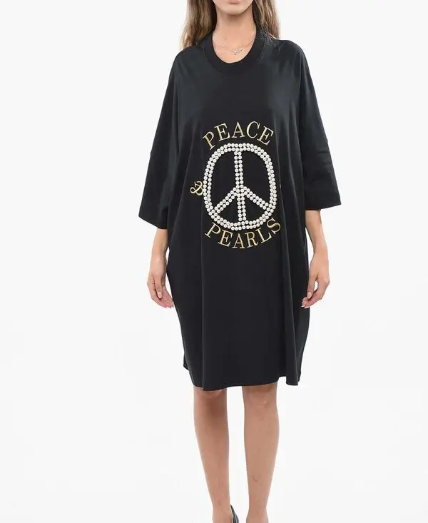 Moschino Oversized Beaded T-shirt Dress