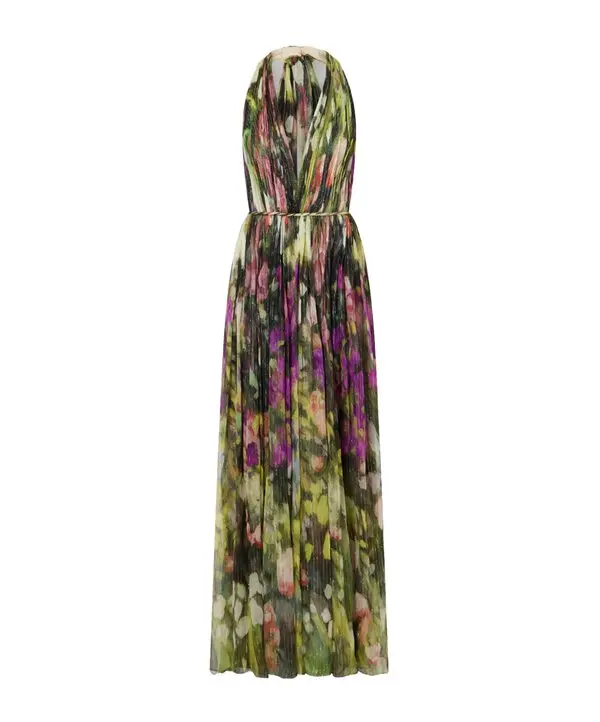 Oscar De La Renta Chiffon Halterneck Gown - Multicolor