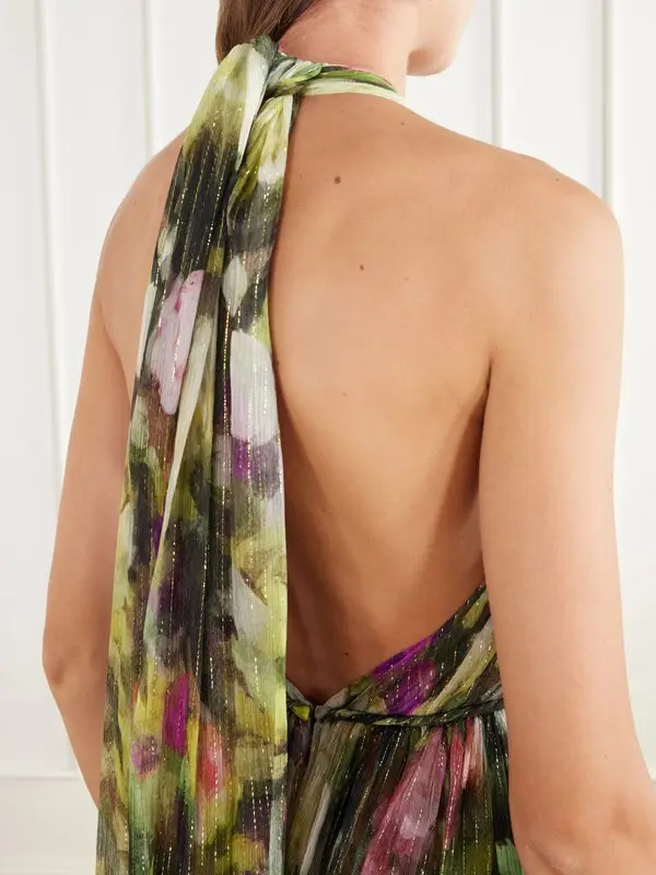 Oscar De La Renta Chiffon Halterneck Gown
