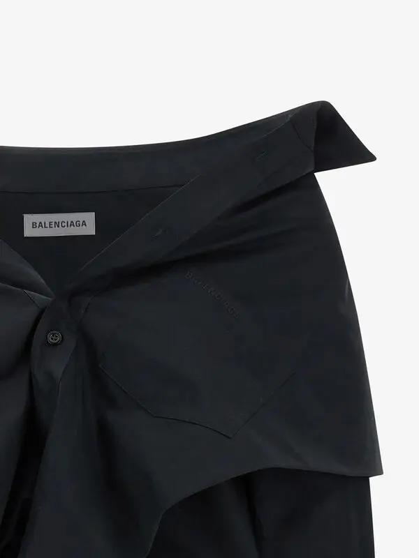 Balenciaga Off-the-shoulder Cropped Shirt