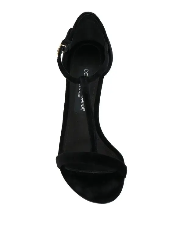 Dolce & Gabbana Velvet T-shaped High-heeled Sandals