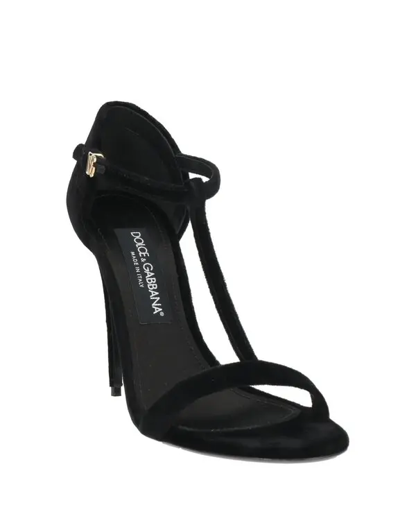 Dolce & Gabbana Velvet T-shaped High-heeled Sandals