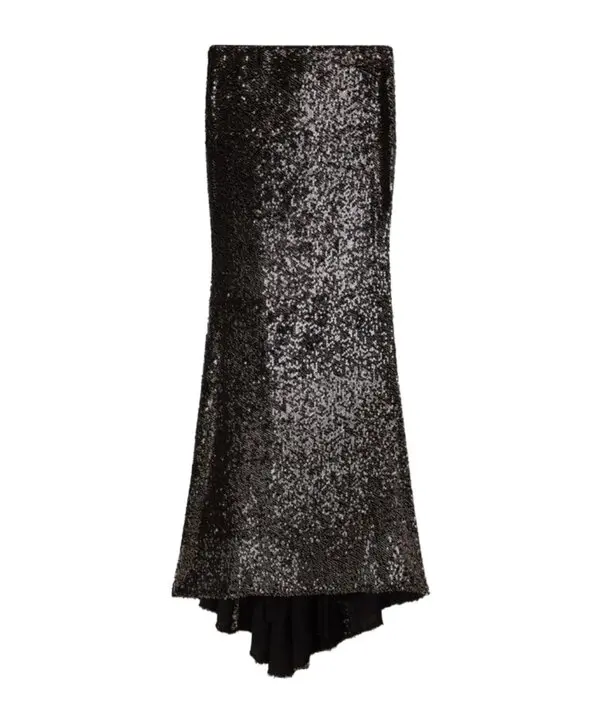 Patrizia Pepe Sequined Maxi Skirt - Black