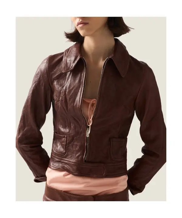 Miu Miu Leather Blouson Jacket