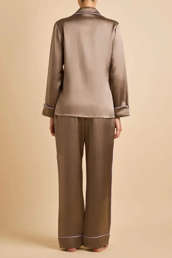 Olivia Von Halle Coco Pewter Pajamas