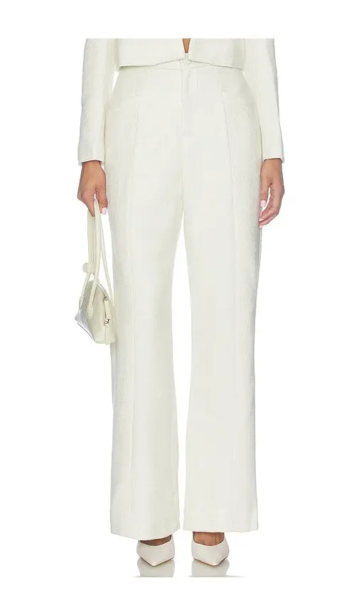Oddmuse Tweed Slim Flare Trousers - Ivory