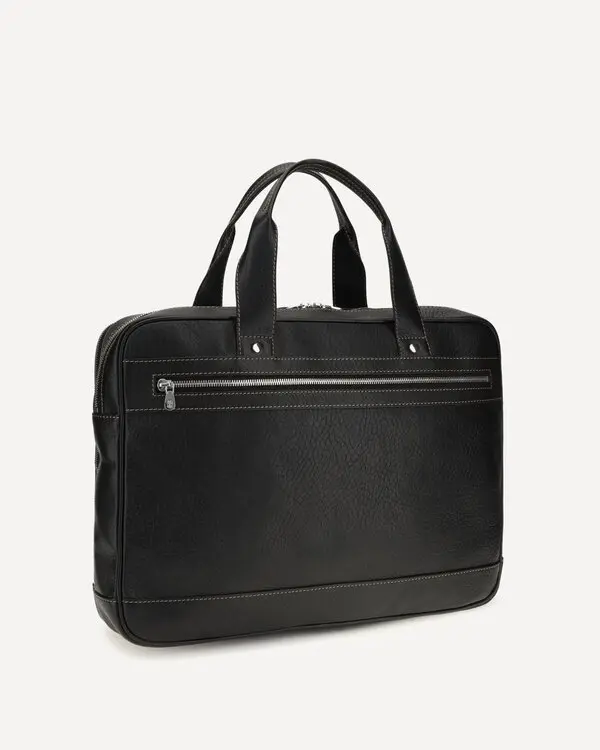 Brunello Cucinelli Grained Calfskin Zip-top Handbag