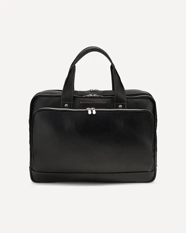 Brunello Cucinelli Grained Calfskin Zip-top Handbag