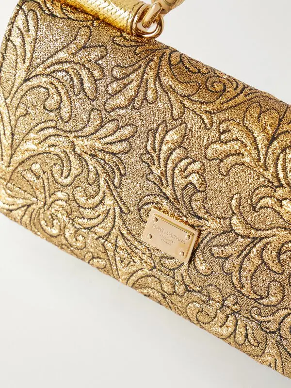 Dolce & Gabbana Leather-trimmed Brocade Top-handle Bag