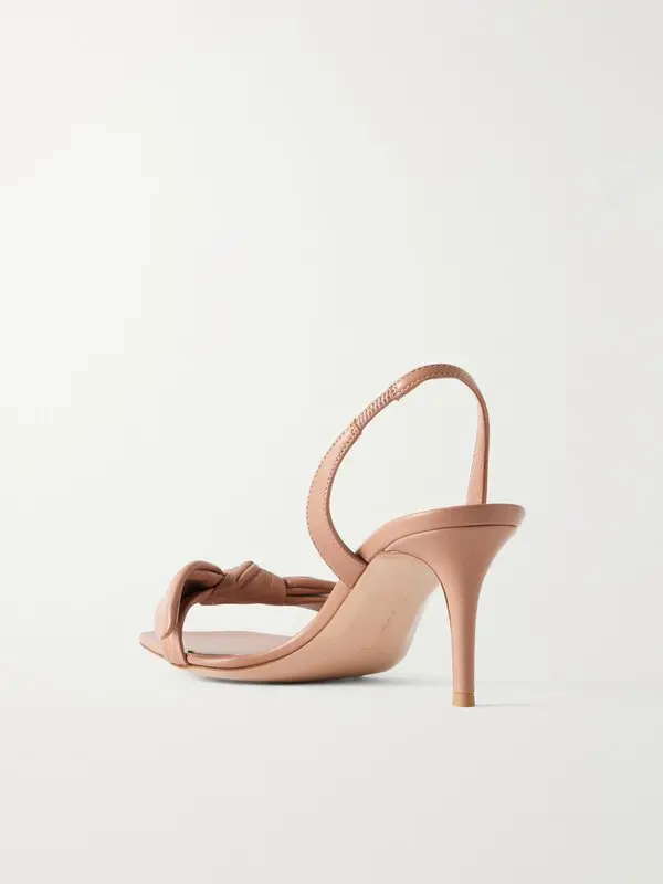GIANVITO ROSSI Ruban 70 Bow-detailed Leather Slingback Sandals