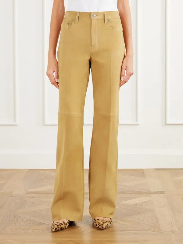 Polo Ralph Lauren Paneled Suede Flared Pants