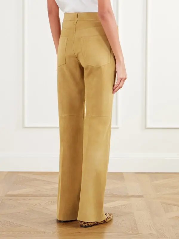 Polo Ralph Lauren Paneled Suede Flared Pants