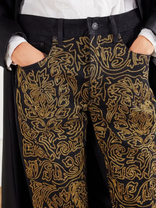 Polo Ralph Lauren Embroidered Mid-rise Straight-leg Jeans