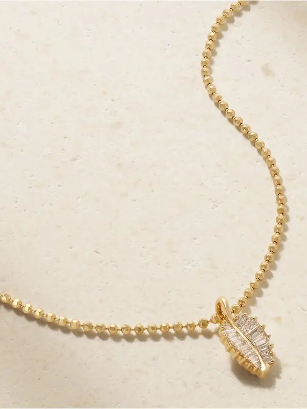 ANITA KO Palm Leaf 18-karat Diamond Necklace - Gold