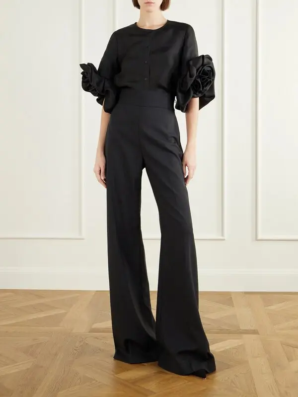 Carolina Herrera Ruffled Silk-satin Blouse