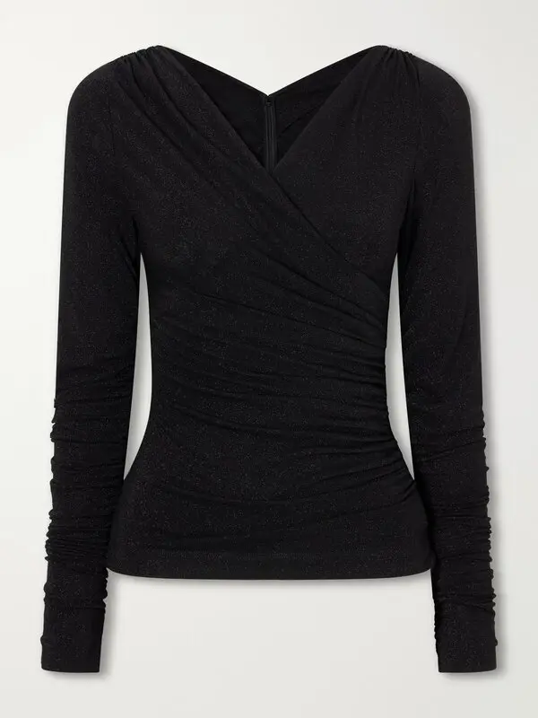Dolce & Gabbana Ruched Stretch-knit Blouse - Black