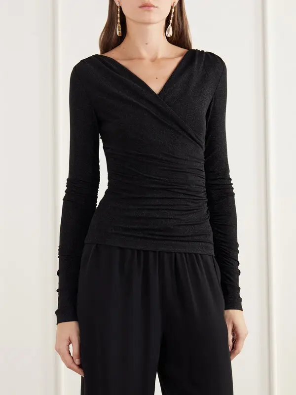 Dolce & Gabbana Ruched Stretch-knit Blouse