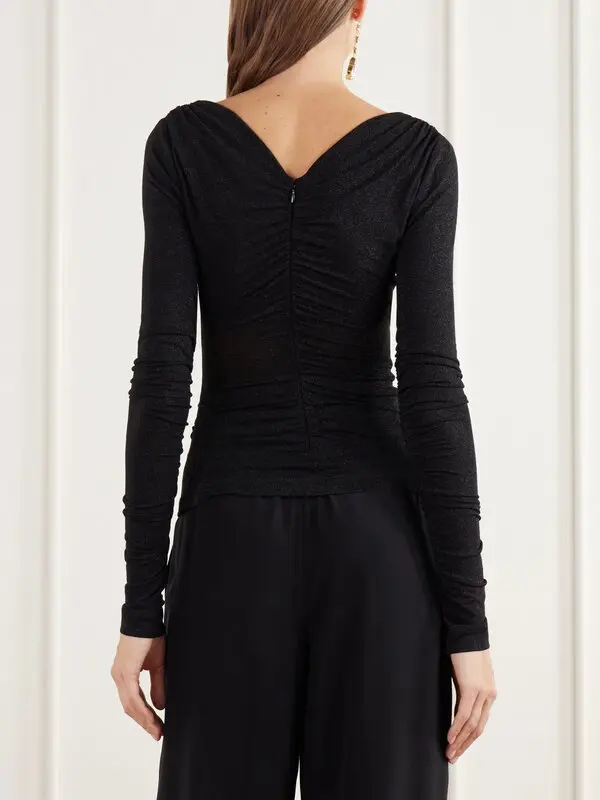 Dolce & Gabbana Ruched Stretch-knit Blouse