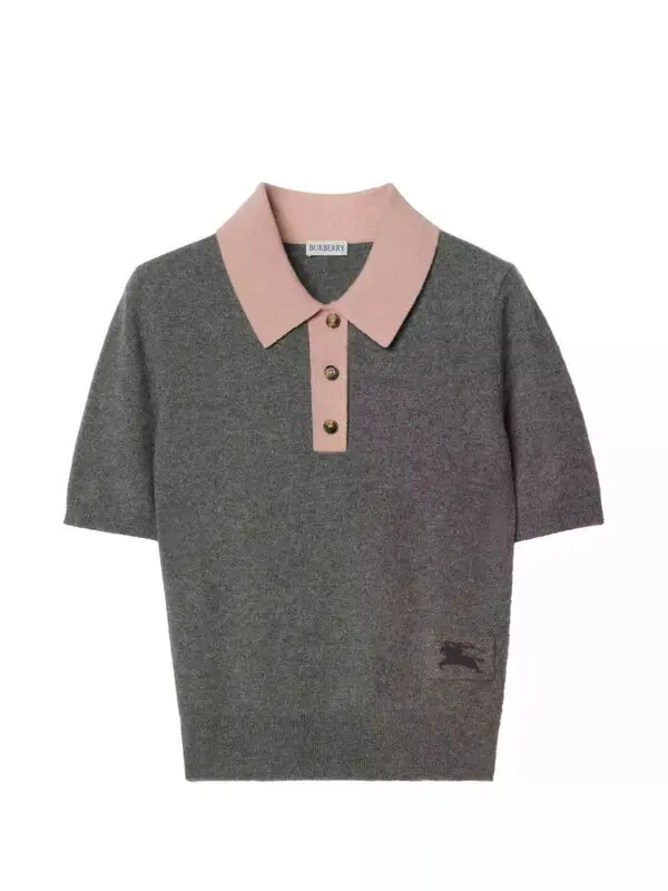 Burberry Cashmere Blend Polo Shirt - Grey