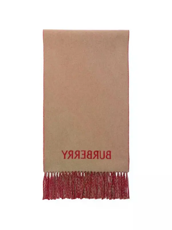 Burberry Reversible Sequin Knight Cashmere Scarf - Red