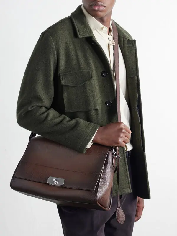 Berluti E'mio Duo Full-grained Leather Messenger Bag