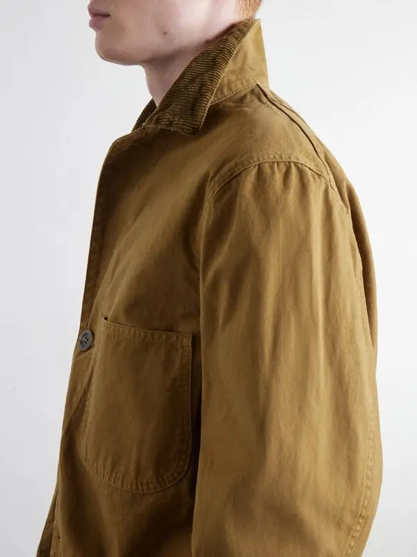 ORSLOW Corduroy-trimmed Cotton-canvas Jacket