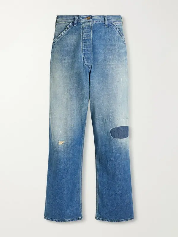ORSLOW Straight-leg Distressed Jeans