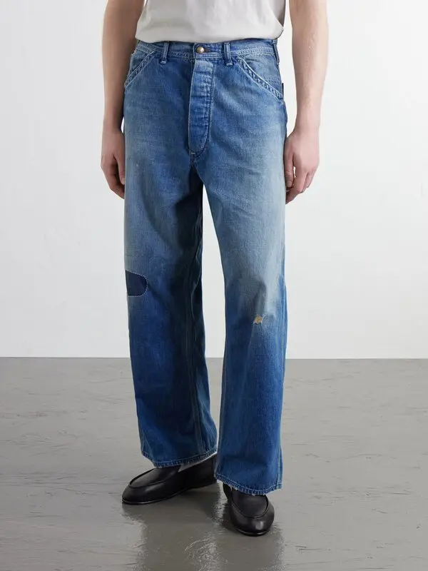 ORSLOW Straight-leg Distressed Jeans