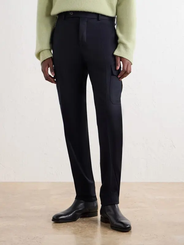 SLOWEAR Incotex Tapered Wool-blend Flannel Cargo Trousers